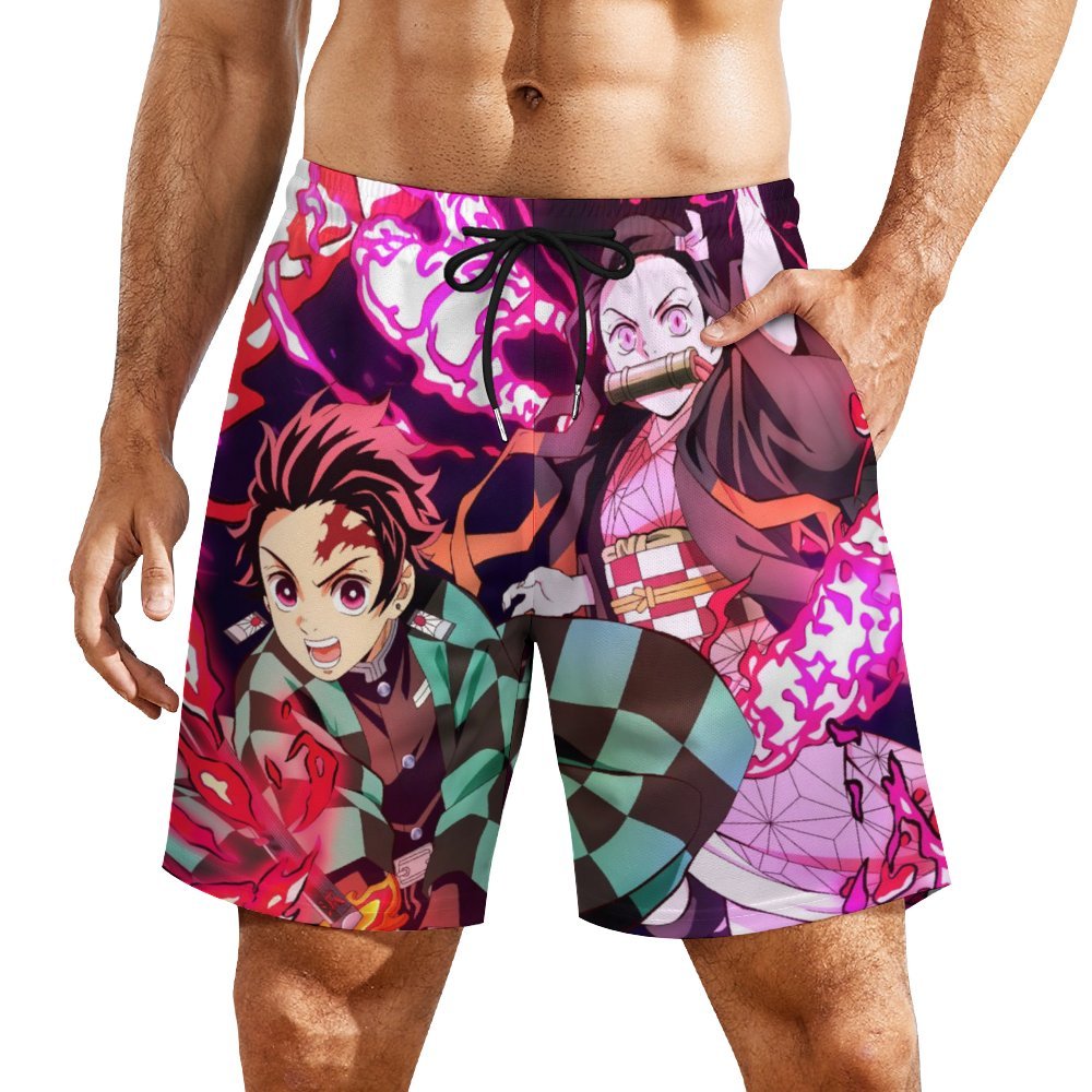 Men's Demon Slayer Kimetsu No Yaiba Swim Trunks Quick Dry Swim Shorts ...