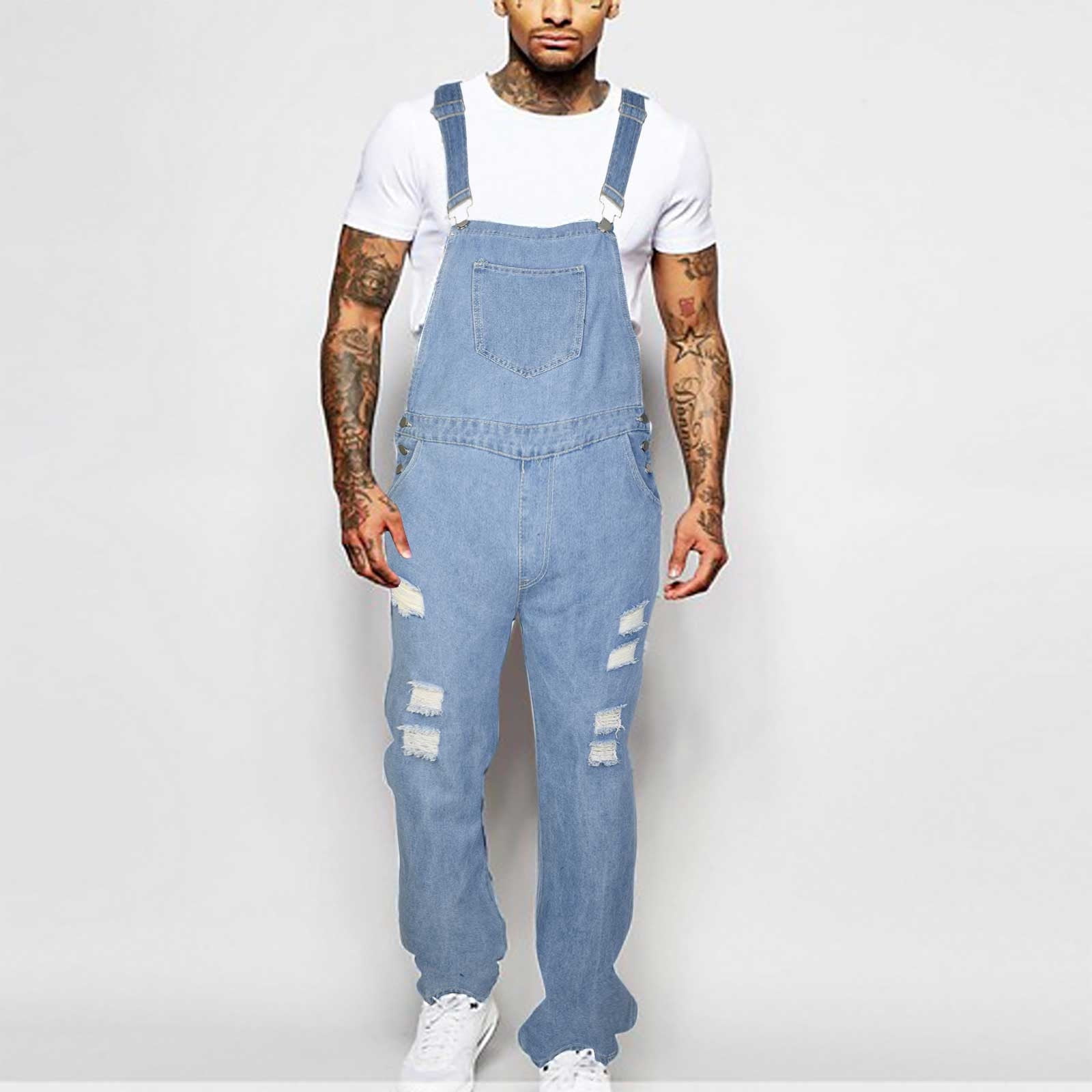 Men's Denim Bib Overall, Mens Relaxed Fit Overall Midweight Workwear ...