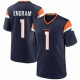 Men's Denver Engram 1 Navy Sports Player Game Stitched Name Number T ...