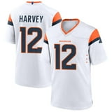Men's Denver Harvey 12 White Sports Player Game Stitched Name Number T ...