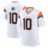 Men's Denver Nix 10 White Sports Player Game Stitched Name Number T ...