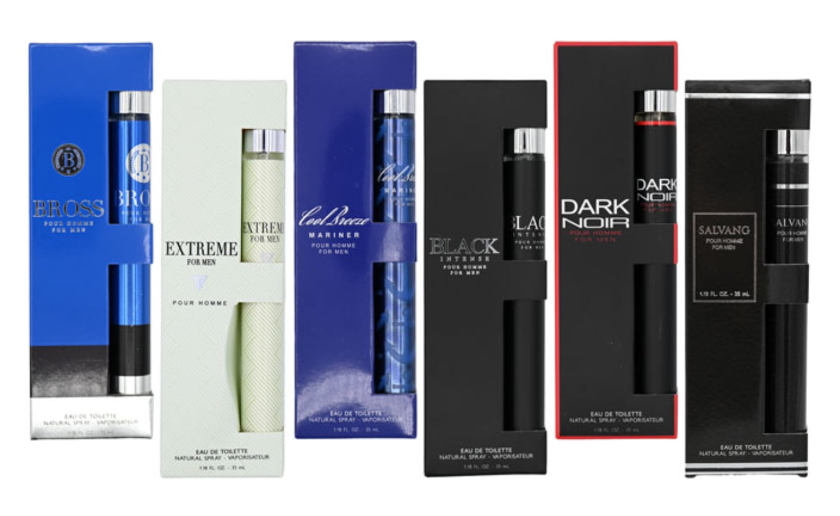 Men’s Designer Fragrance Set: 6 Travel-Size Eau de Parfums (1.18 oz ...