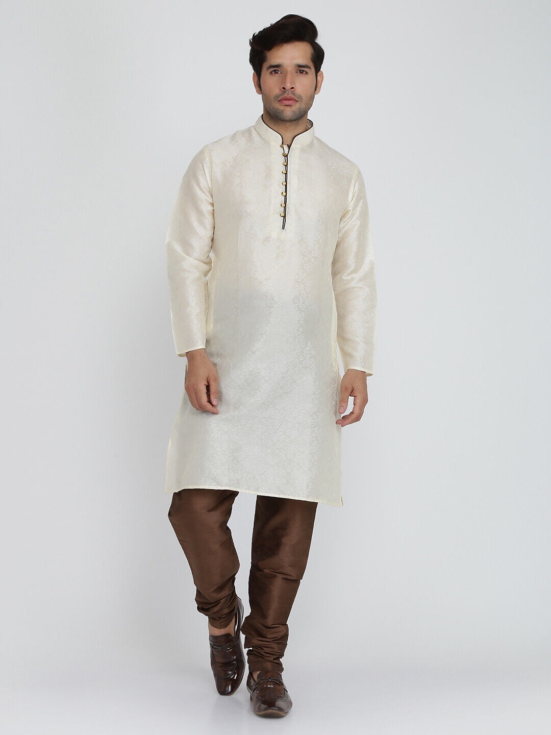 Men's Designer Jacquard Silk Jacquard Silk Sherwani Pajama Indian Kurta ...