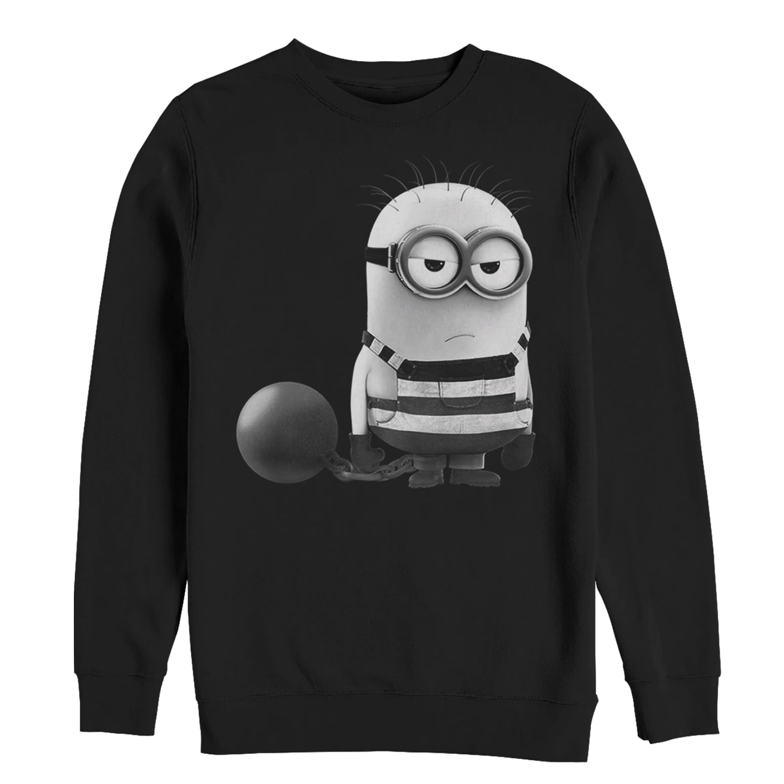 Men's Despicable Me 3 Minion Grumpy Prisoner Sweatshirt Black Medium ...