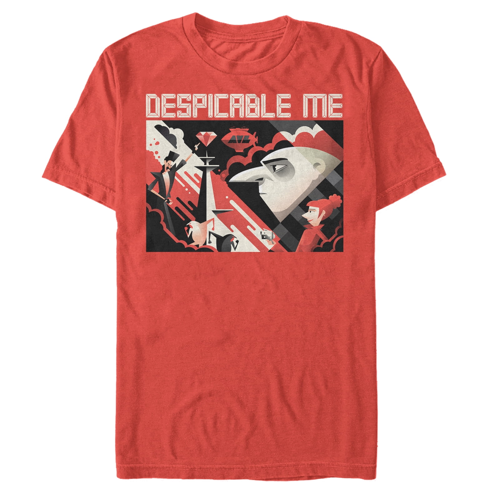 Men's Despicable Me 3 Modern Gru Scene Graphic Tee Red Medium - Walmart ...