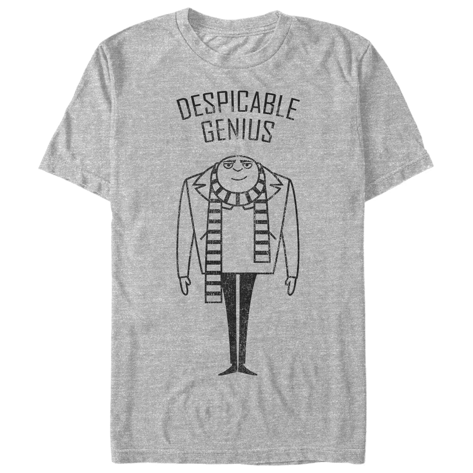 Men's Despicable Me Evil Genius Gru Graphic Tee Athletic Heather Large ...