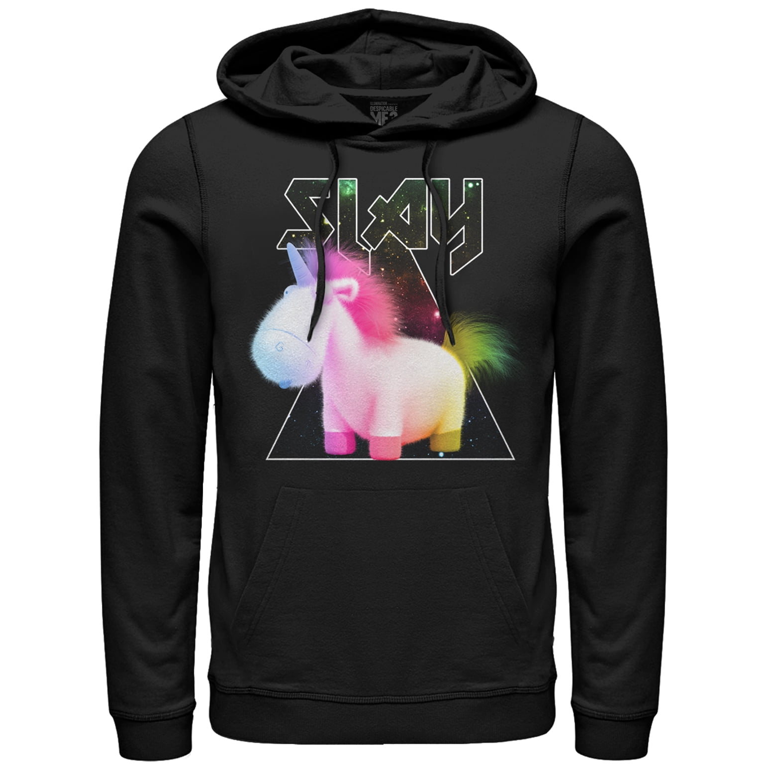 Men's Despicable Me Metal Rock Unicorn Pull Over Hoodie Black X Large ...