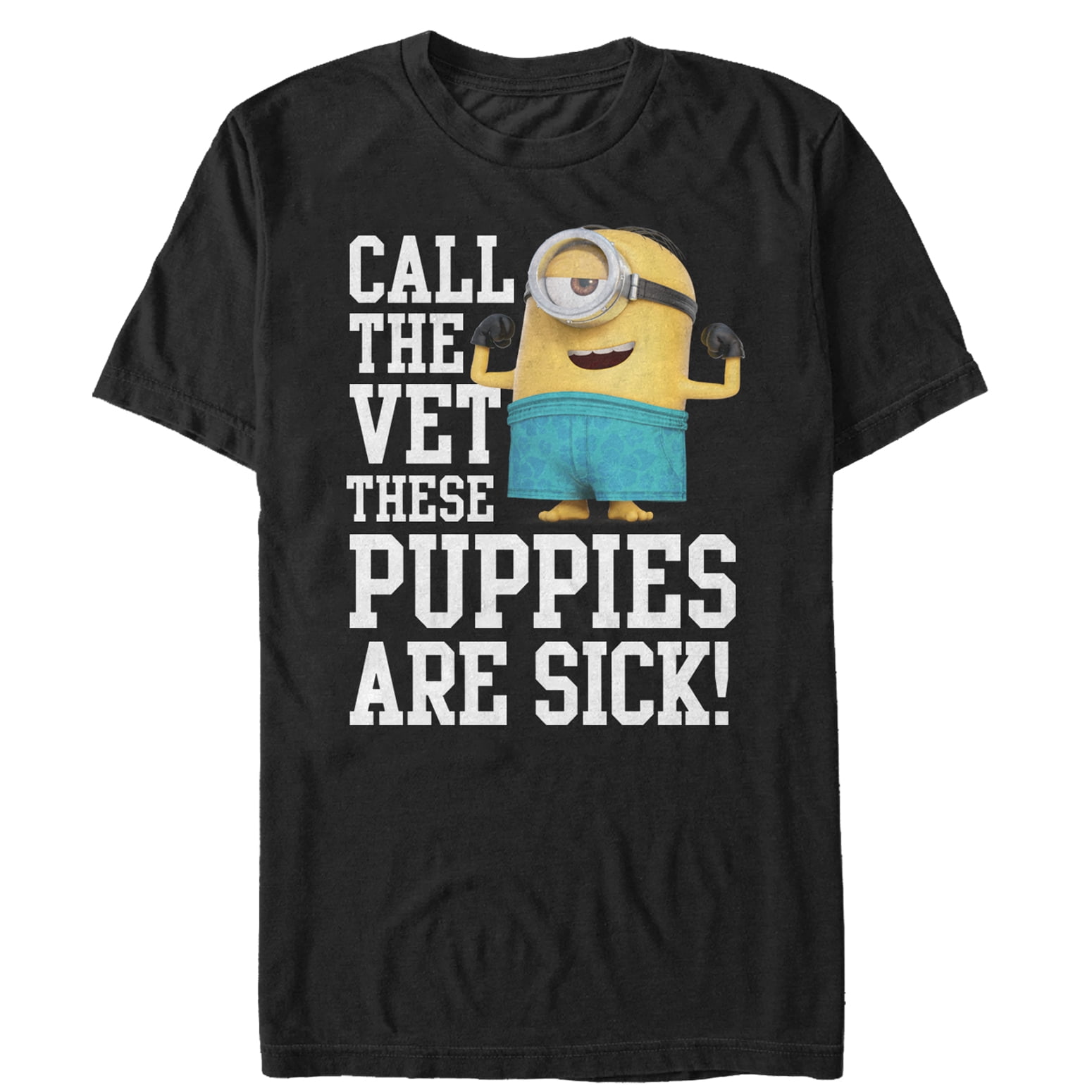 Men's Despicable Me Minion Call the Vet Graphic Tee Black Large ...