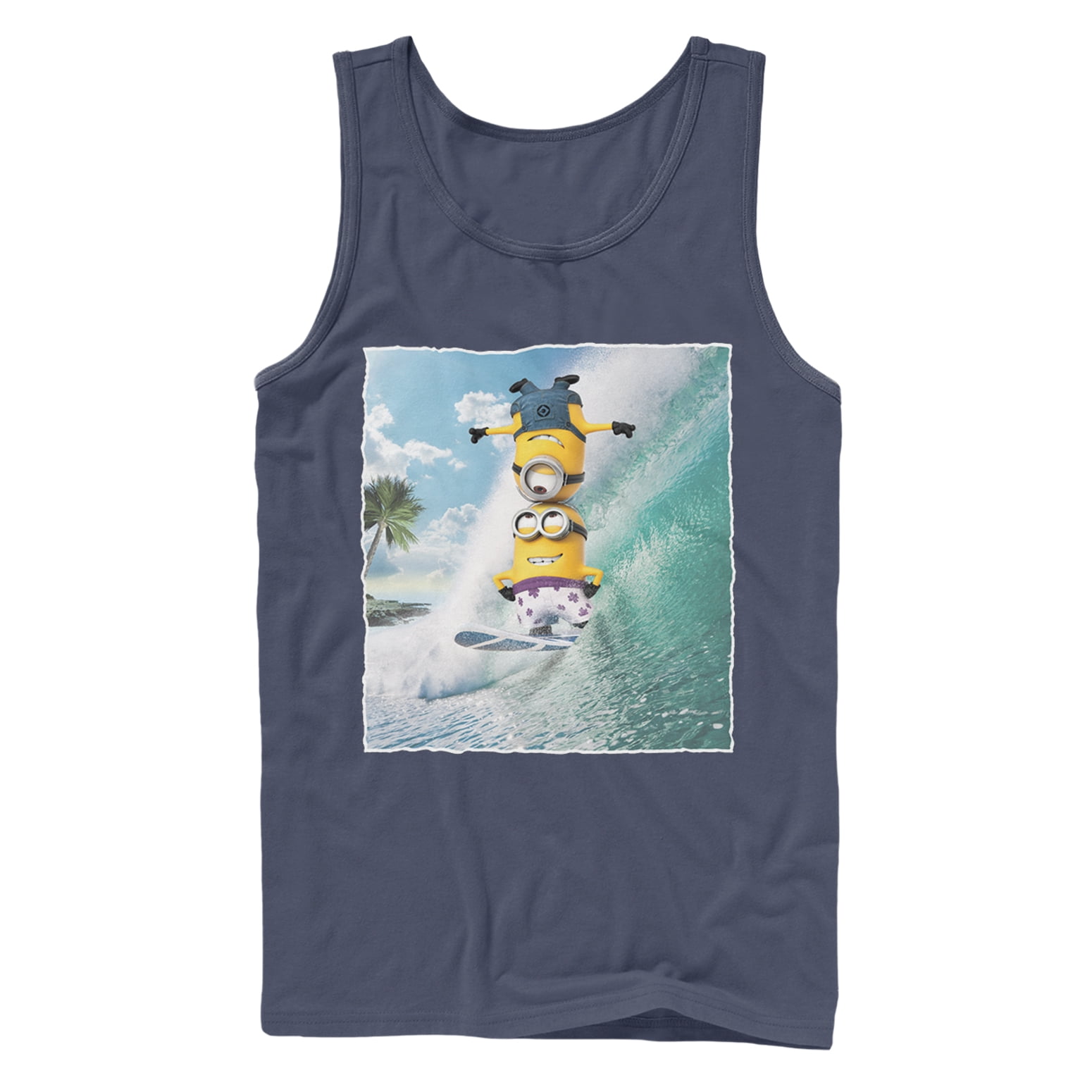 Men's Despicable Me Minion Surf Tricks Tank Top Navy Blue Medium ...