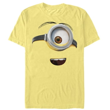 Despicable Me Adult Standard Fit Minion Face T-Shirt in Yellow, 100% ...