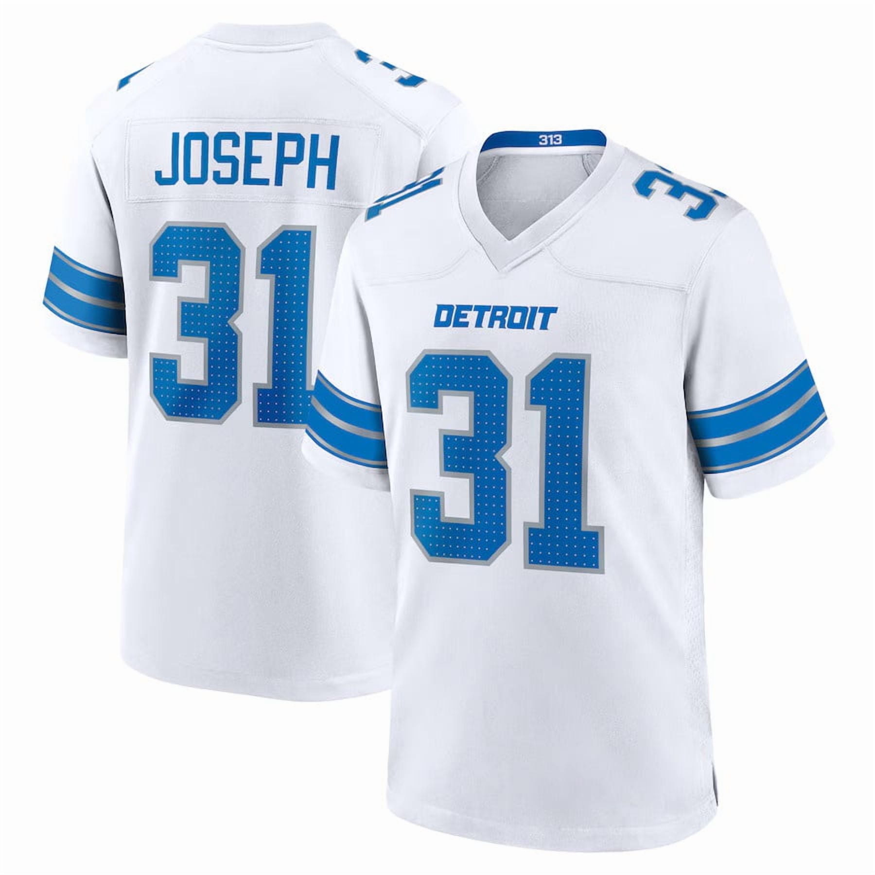 Men's Detroit Joseph 31 White Sports Player Game Stitched Name Number T ...