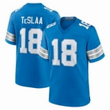 Men's Detroit Player Short-Sleeved Tops TeSlaa 18-Blue Embroidered ...
