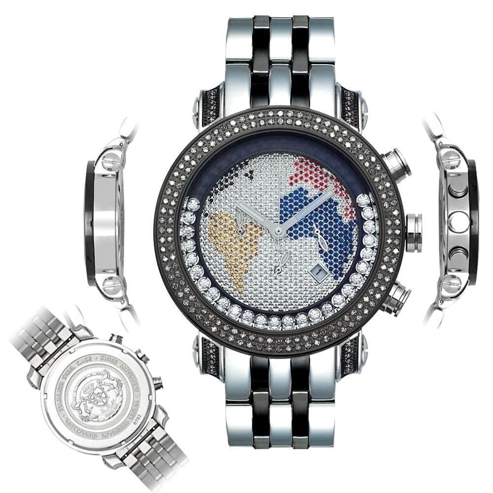 Men's Diamond Watch Classic JCL40(W) 1.75 Ct World Map Dial - Walmart.com
