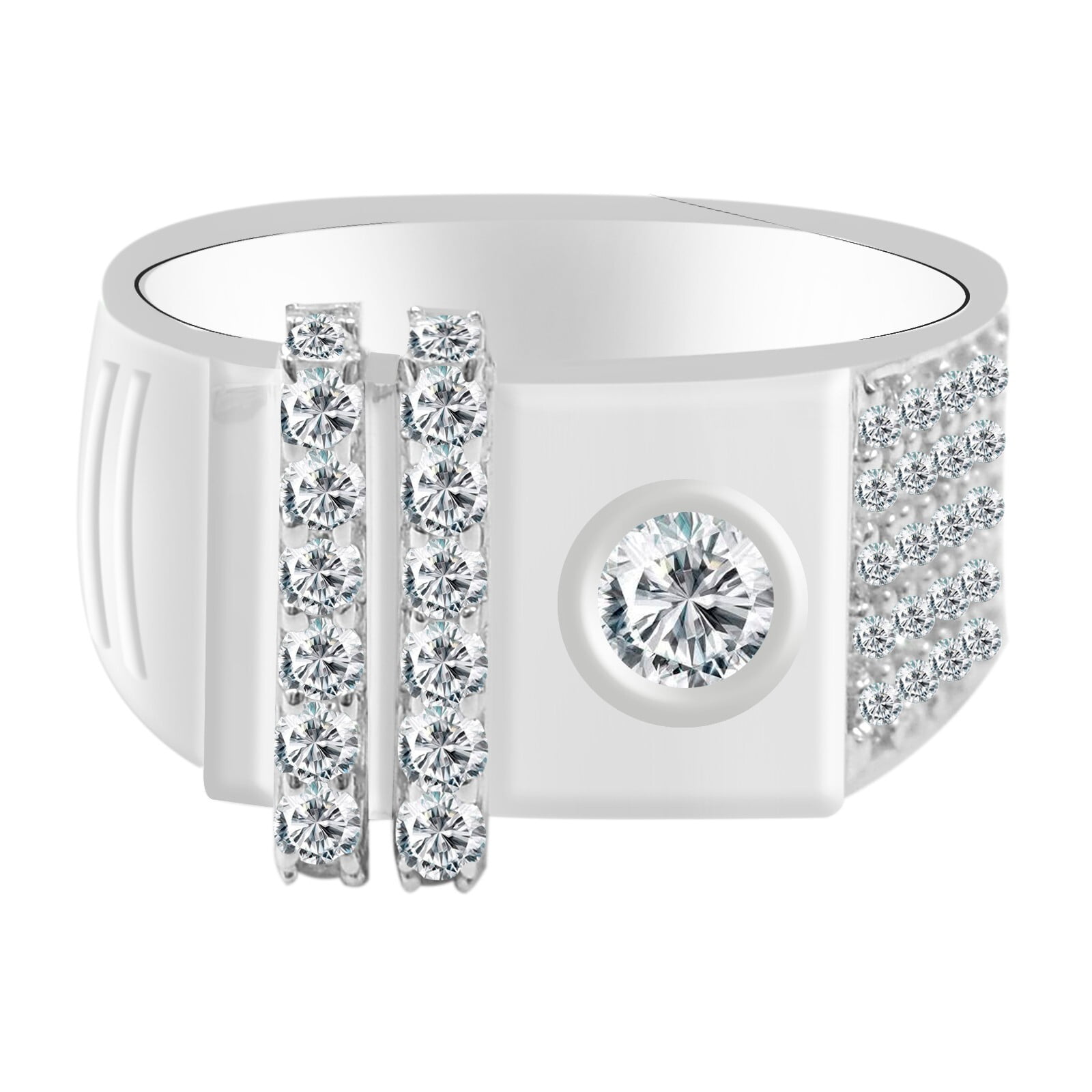 Men's Diamond Wedding Ring, Bezel Set Diamond Engagement Ring For Men ...