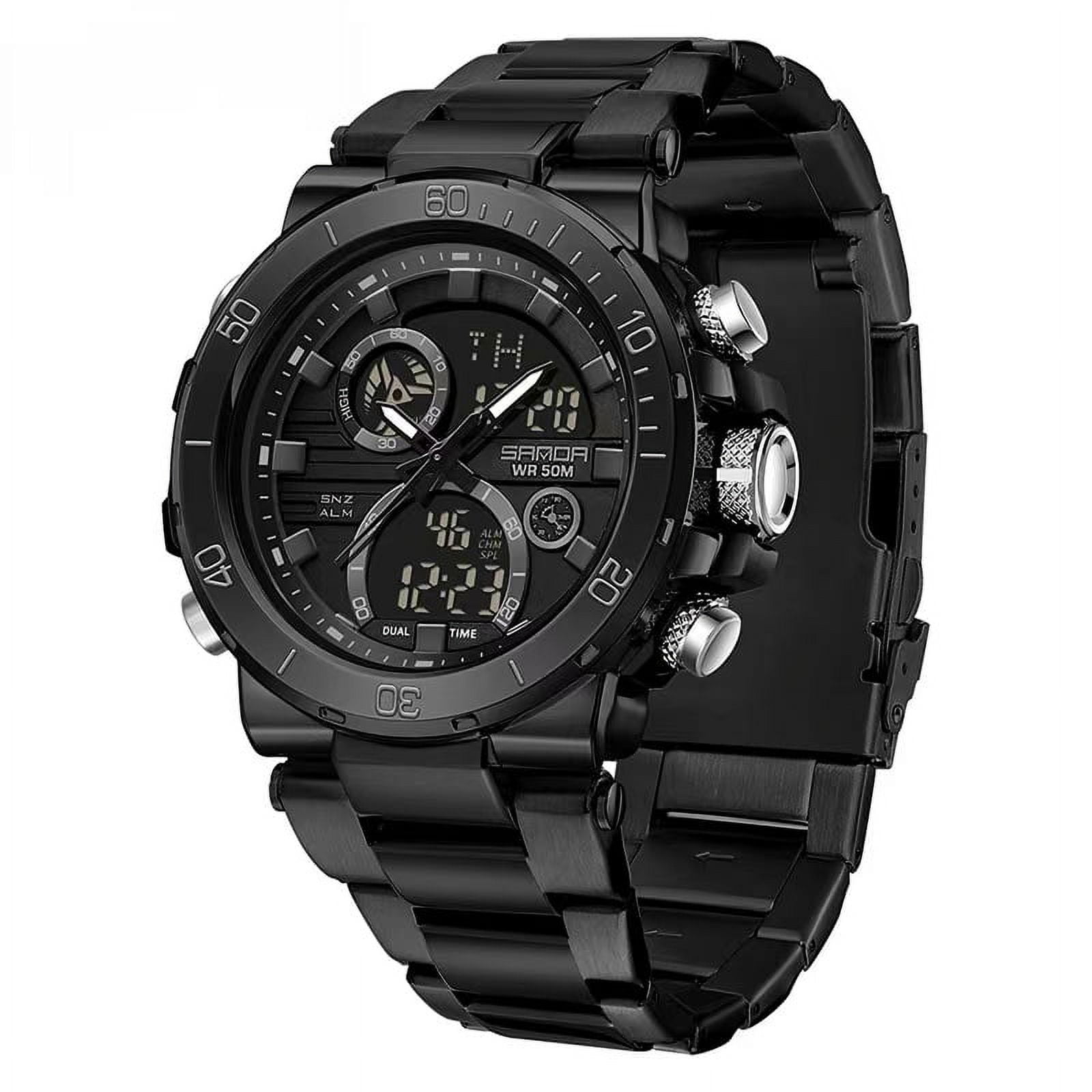 Men's Digital Multi-Function Watches Dual Time Alarm Stopwatch ...