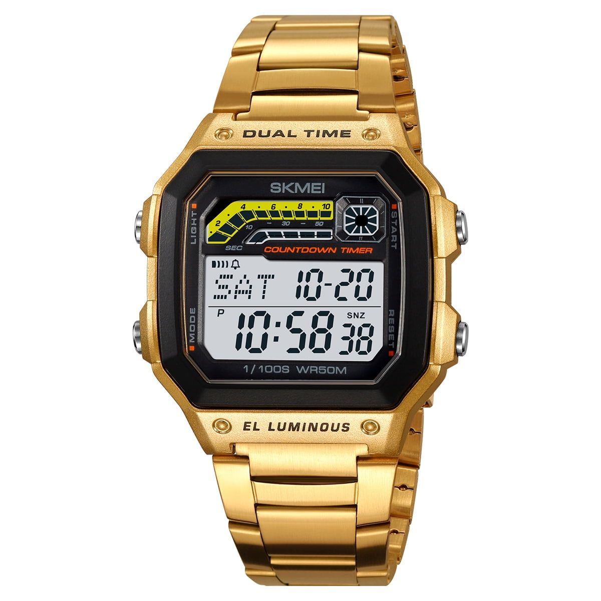 Men's Digital Multi-Function Watches Dual Time Alarm Stopwatch ...