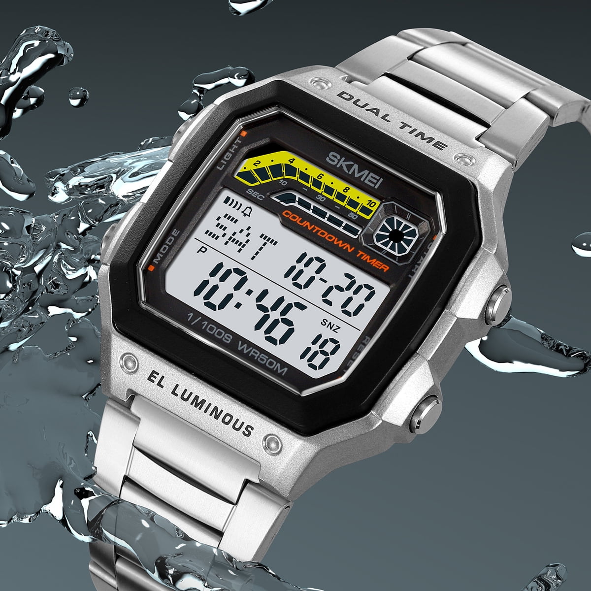 Men's Digital Multi-Function Watches Dual Time Alarm Stopwatch ...