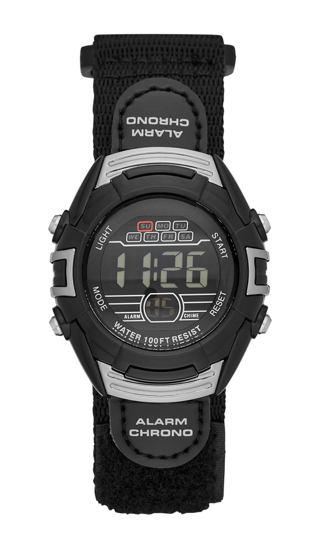 Men's Digital Sport Watch in Black with Fastwrap Velcro Closure ...