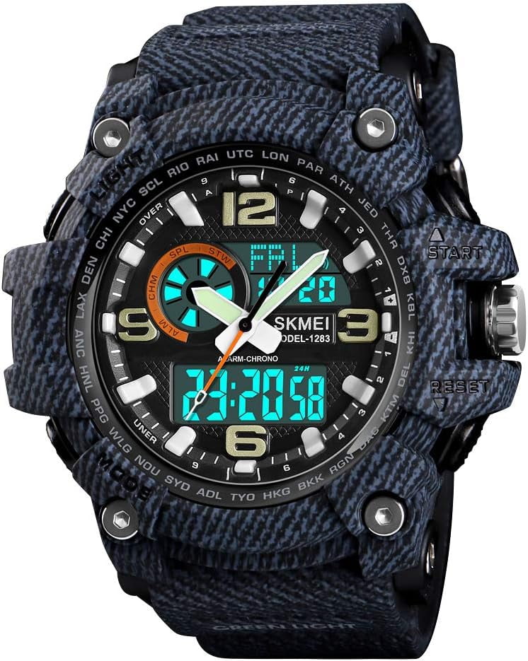 Men's Digital Sports Watch, Military Waterproof Watches LED Screen ...
