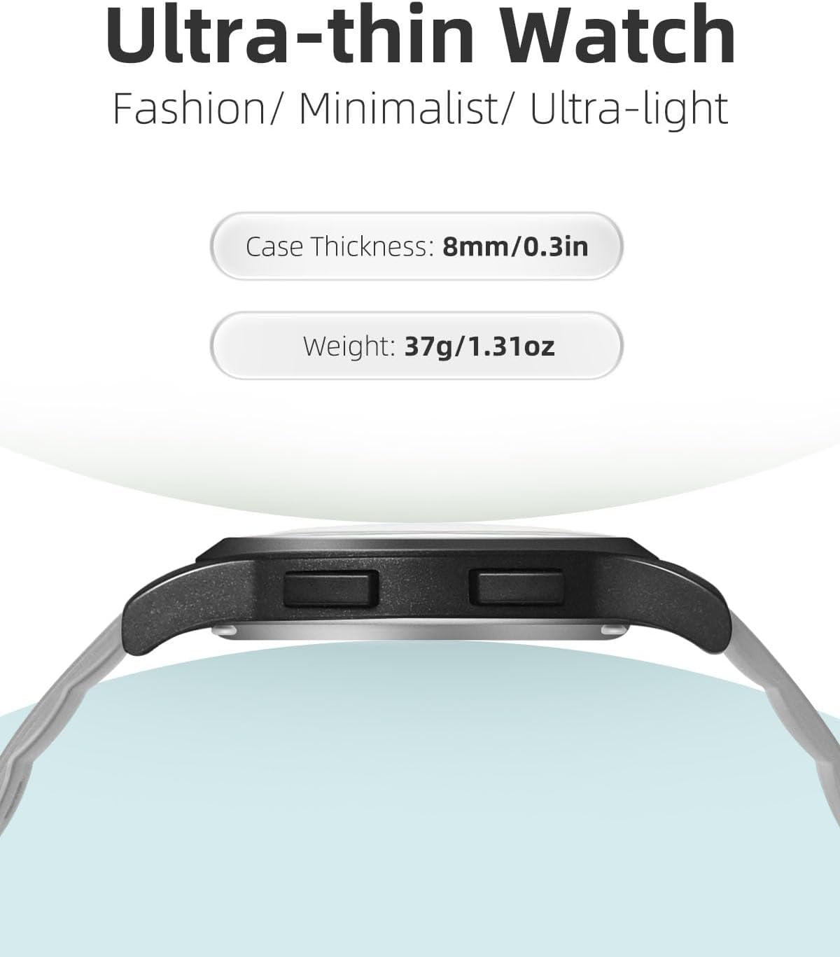 Men's Digital Watch Waterproof with Stopwatch Alarm, Ultra-Thin Super ...