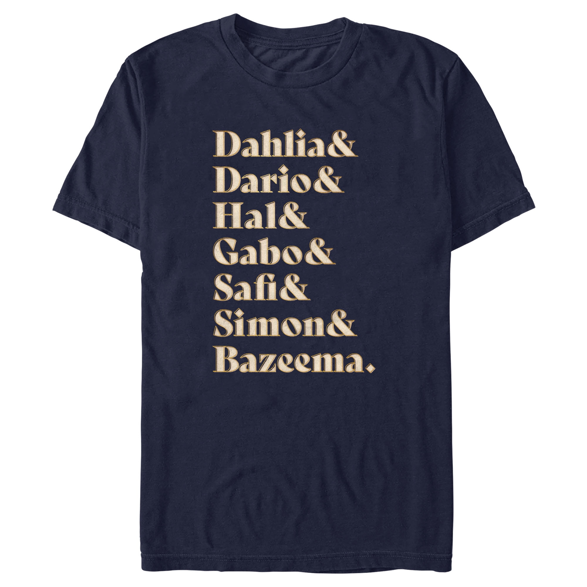 Men's Disney Wish Character Name Stack T-Shirt - Navy Blue - Large ...