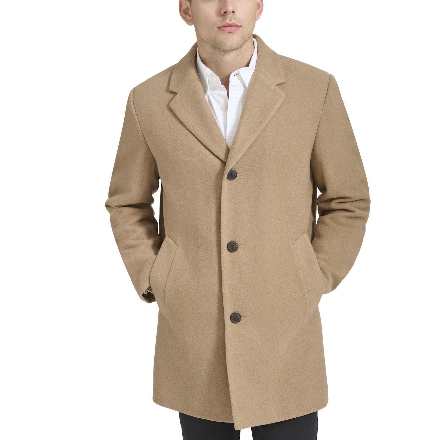 Men's Dockers® Wool Blend Top Coat Color: Camel Size: XXL - Walmart.com