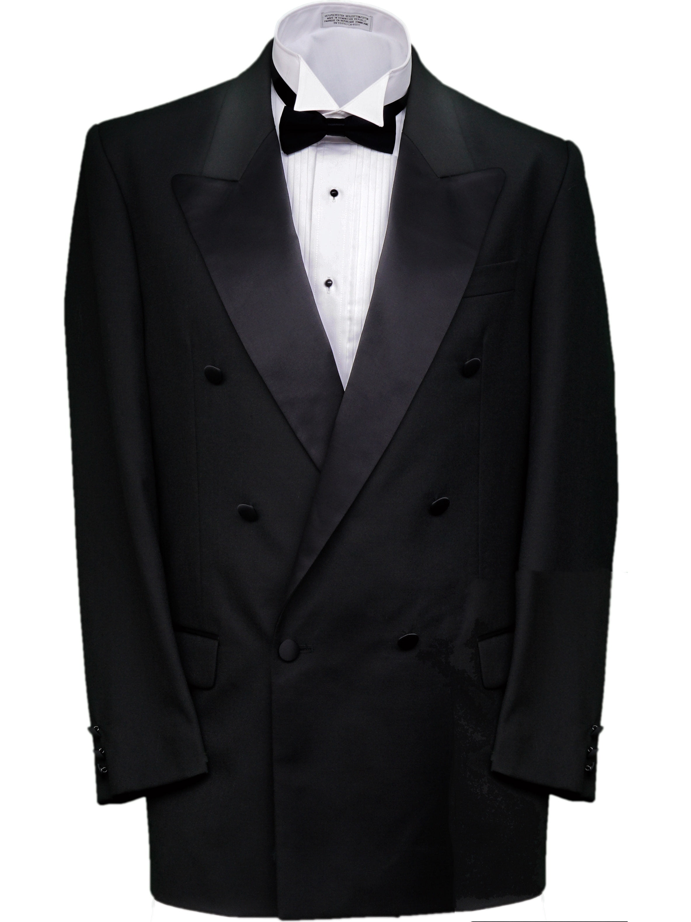 Men's Double Breasted Peak Lapel Black Tuxedo Jacket - Walmart.com