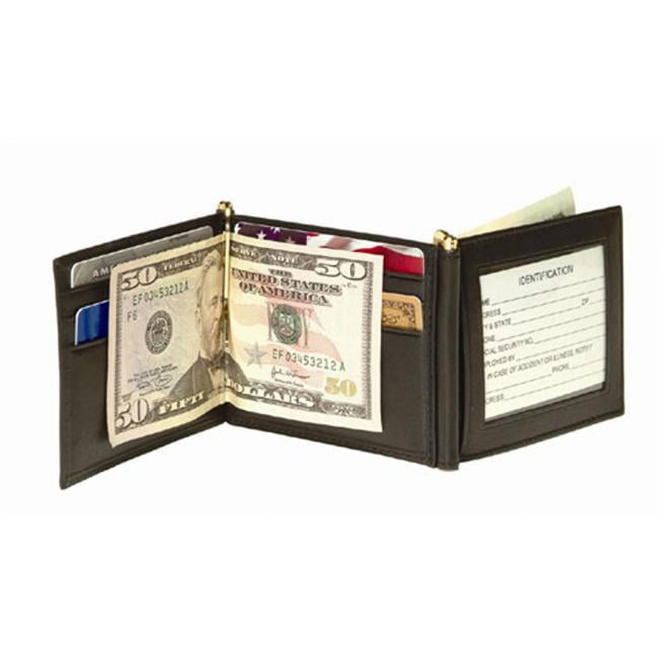 Men's Double Money Clip Bifold Wallet in Genuine Leather - Walmart.com