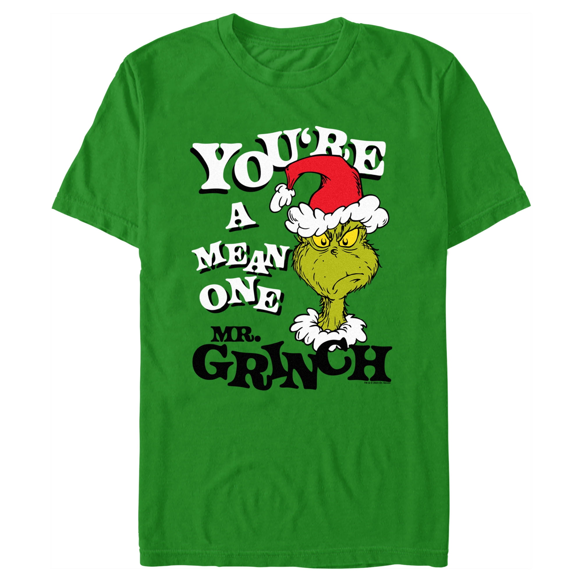 Dr. Seuss The Grinch Christmas Men's Graphic T-Shirt, You're a Mean One ...