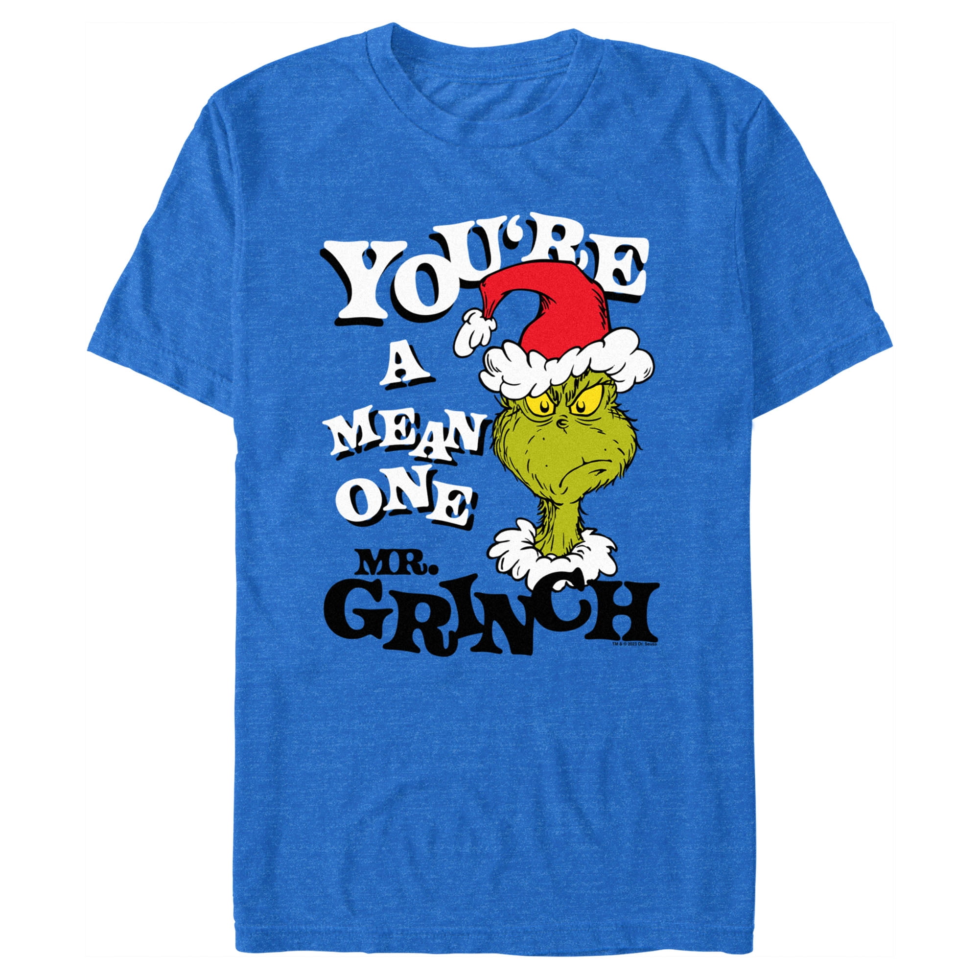 Men's Dr. Seuss Christmas Grinch You're a Mean One Portrait Graphic T ...