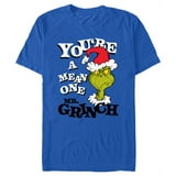 Men's Dr. Seuss Christmas Grinch You're a Mean One Portrait Graphic T ...