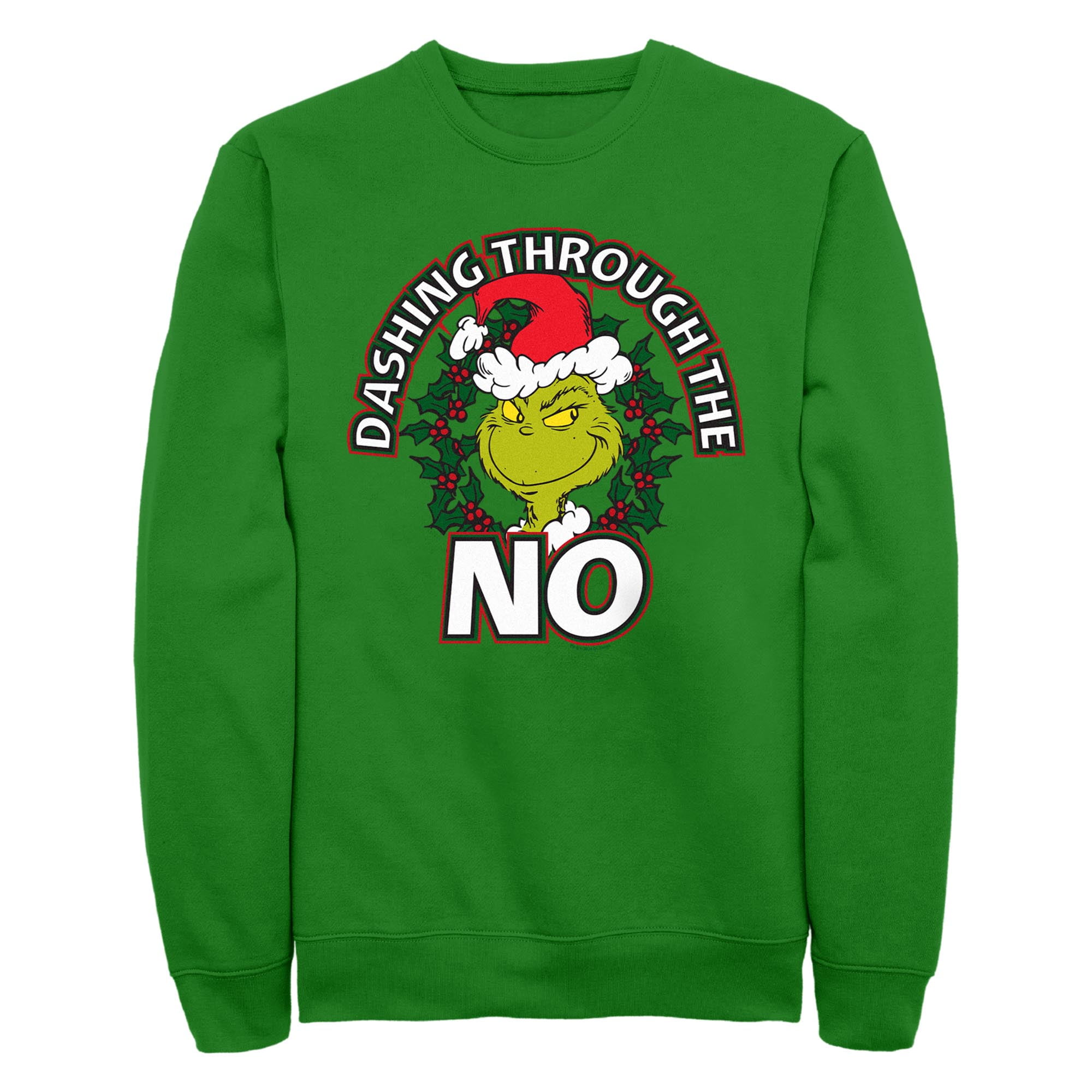 Men's Dr. Seuss Christmas The Grinch Dashing Through the No Sweatshirt ...