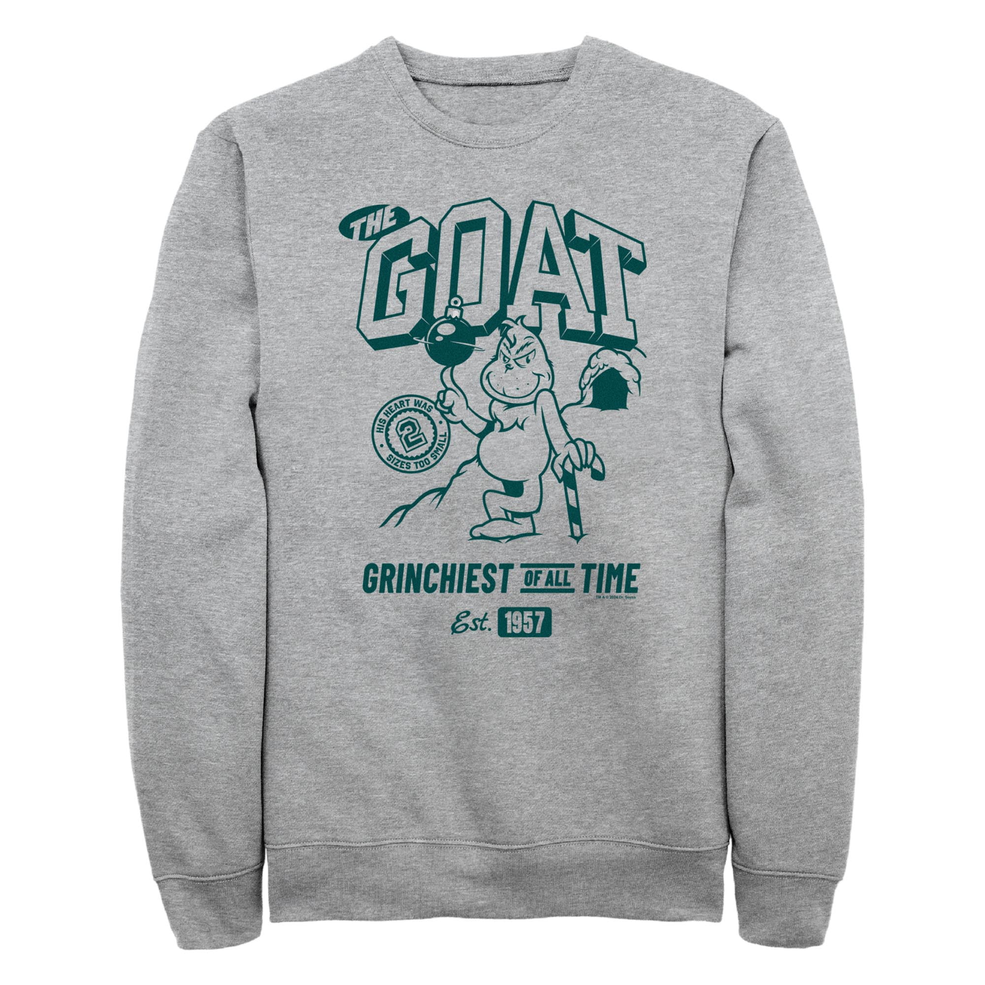 Men's Dr. Seuss The Goat Grinchiest of All Time Sweatshirt - Walmart.com