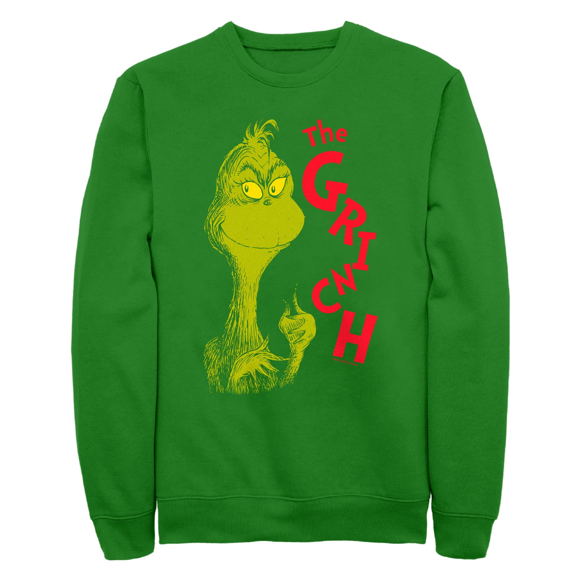 Men's Dr. Seuss The Grinch Face Sweatshirt - Walmart.com
