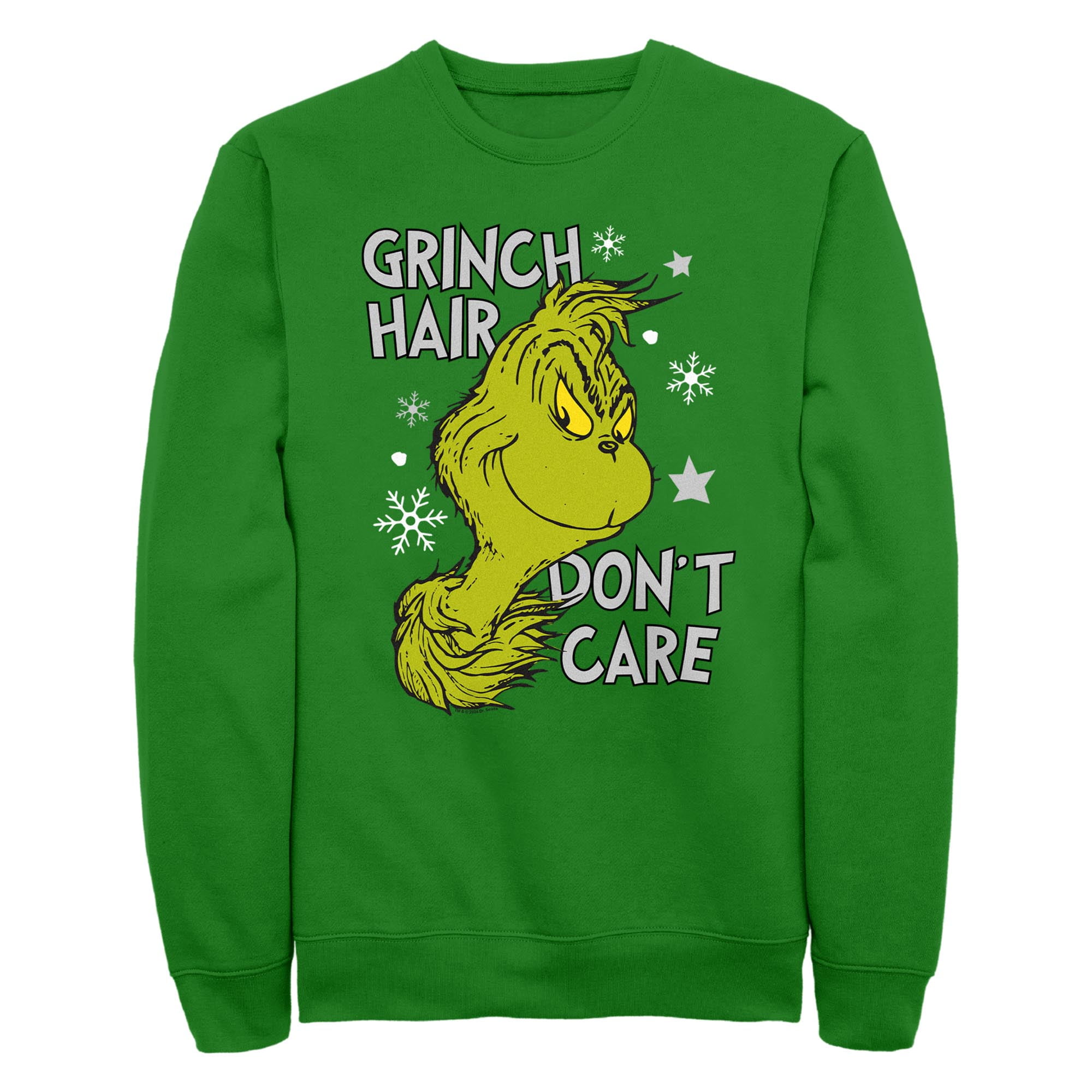 Men's Dr. Seuss The Grinch Hair Don't Care Sweatshirt - Walmart.com