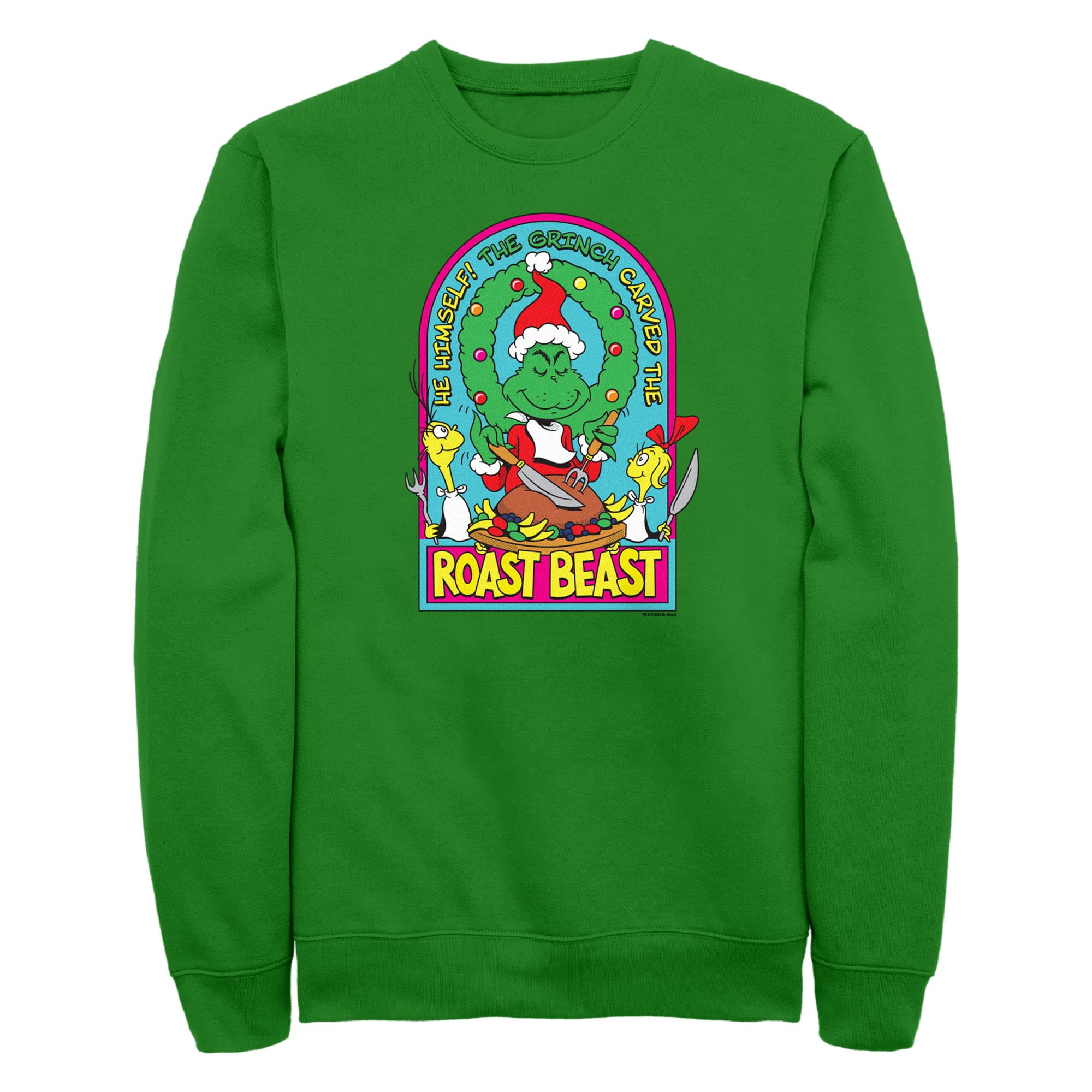 Men's Dr. Seuss The Grinch Roast Beast Sweatshirt - Walmart.com