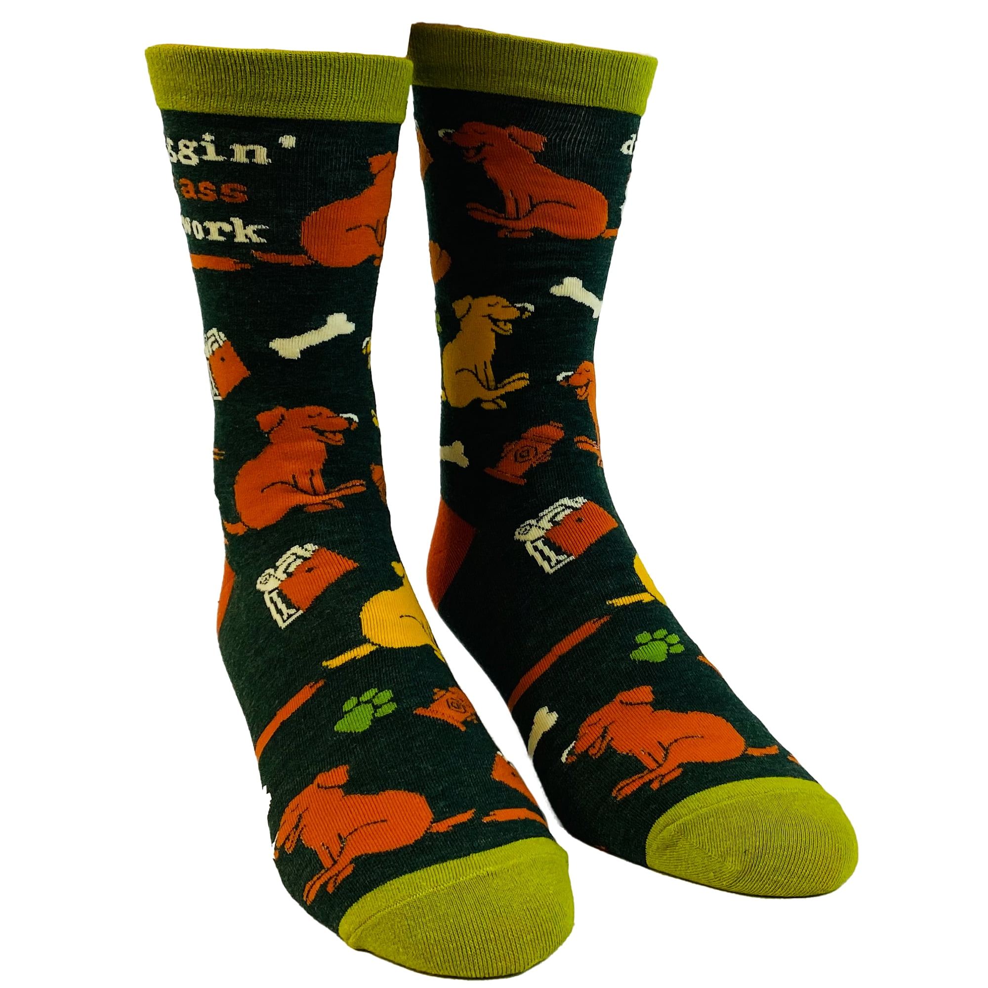 Men's Dragging My Butt To Work Socks Funny Dog Office Lazy Novelty ...