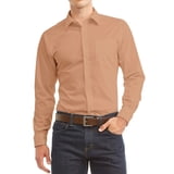 Men's Dress Shirt Long Sleeve Regular Fit Button Up Pocket Solid ...