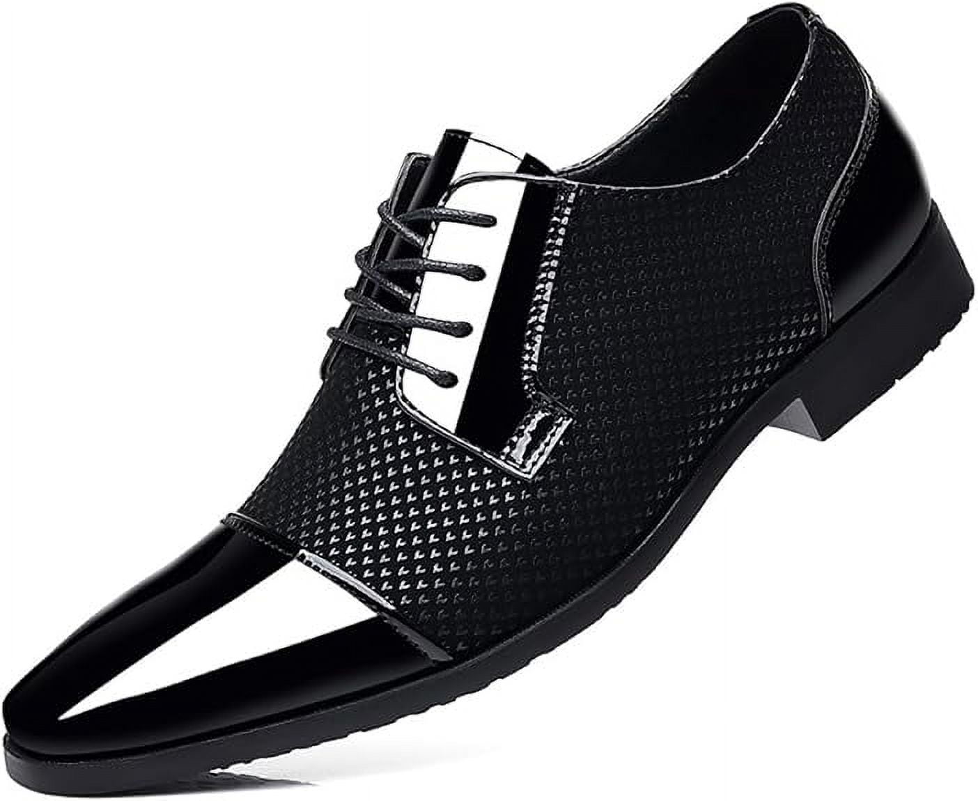 Men's Dress Shoes Patent Leather Oxfords Classic Lace-up Formal Tuxedo ...