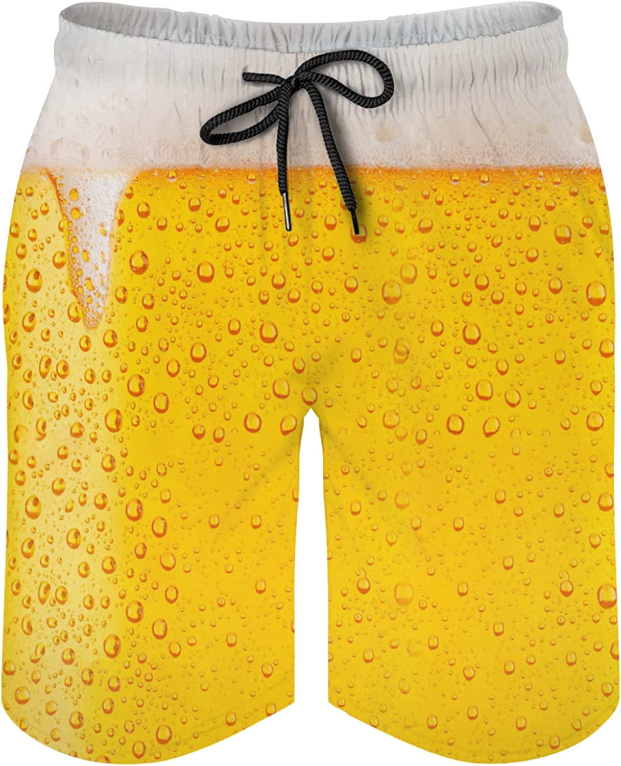 Men's Drink-Be-er Funny Swim Trunks Quick Dry Beach Shorts with Mesh ...