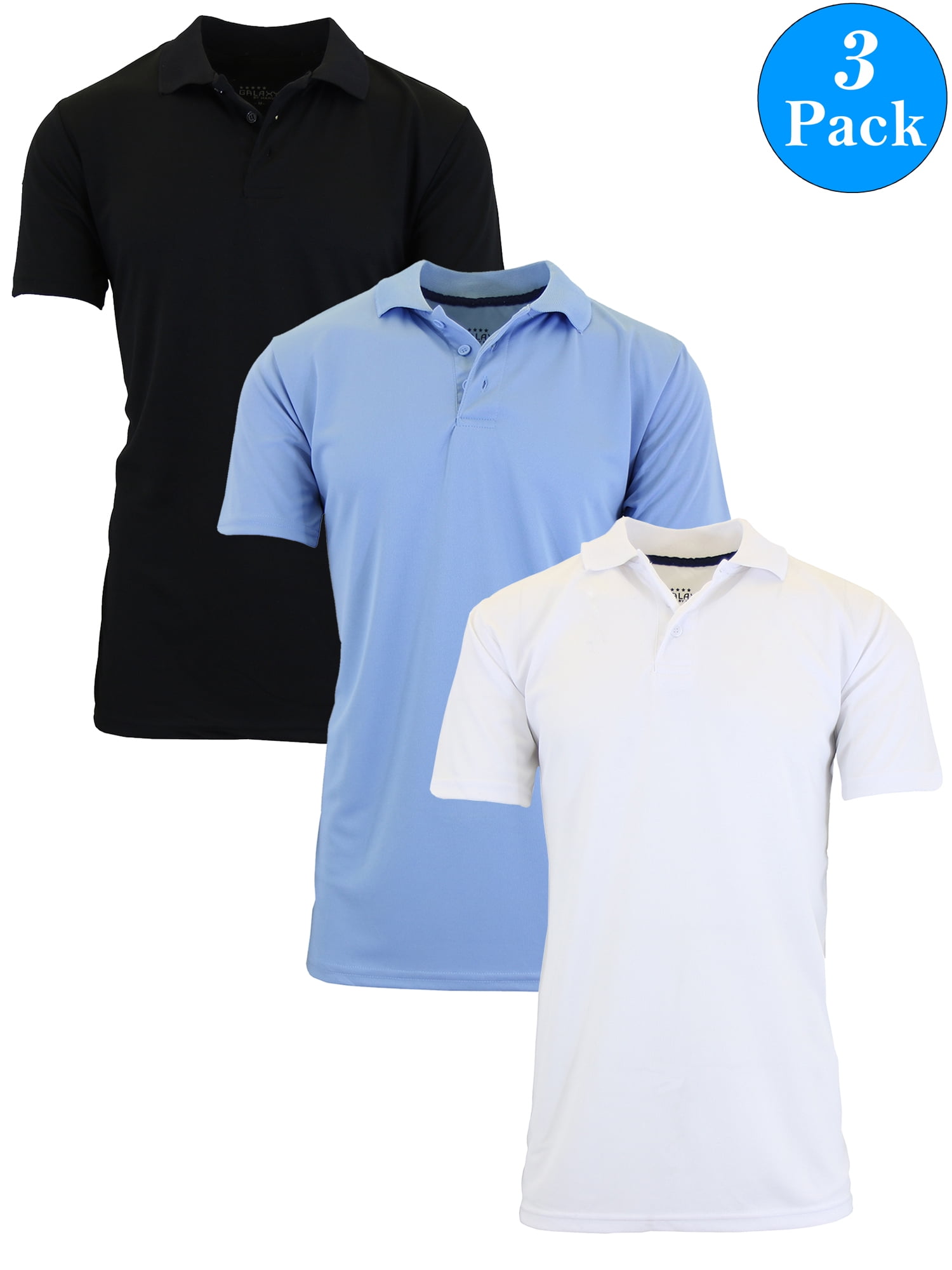 Walmart Men's Dry Fit Polo Shirt, Moisture-Wicking, Cool & Comfortable ...