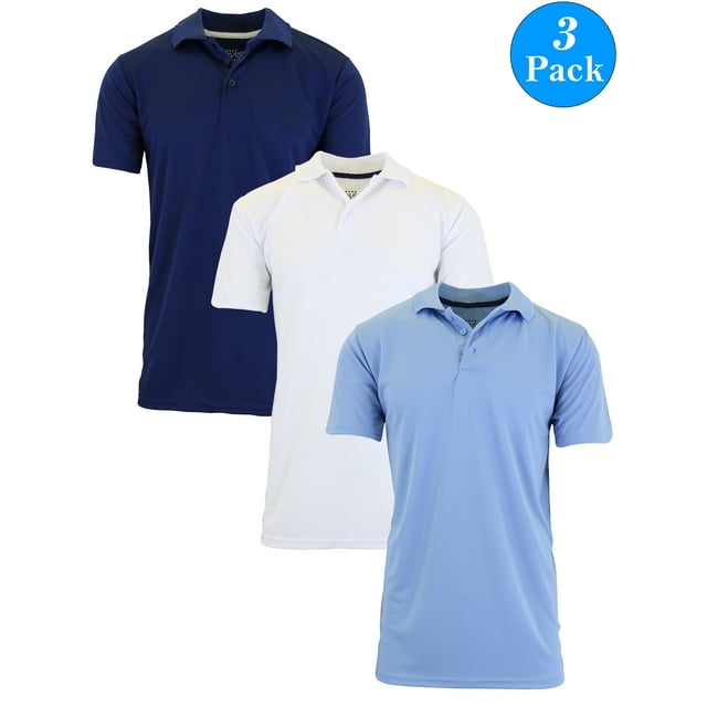 Men's Dry Fit Moisture-Wicking Polo Shirt (3-Pack) - Walmart.com