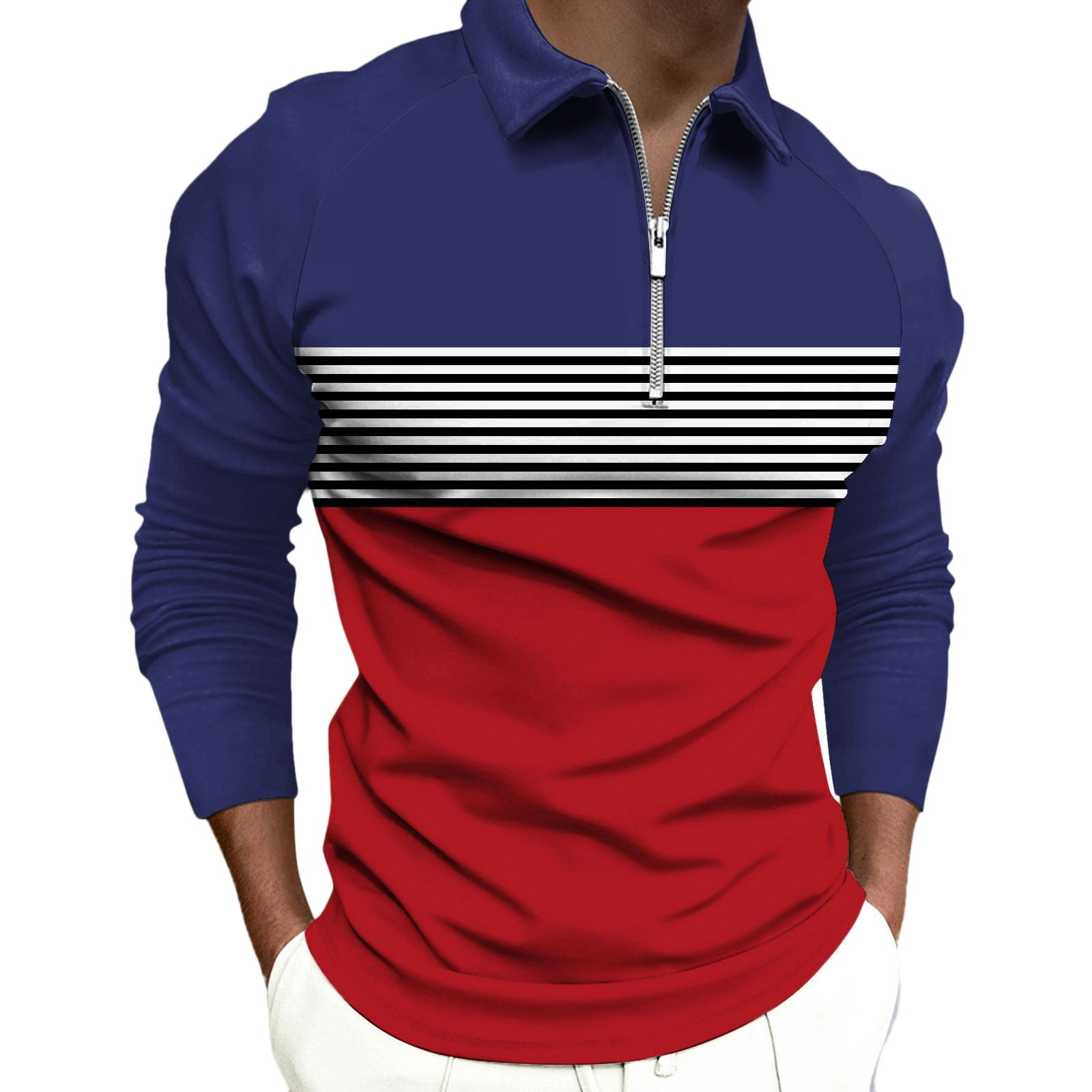 Men's Dry Fit Polo Shirt Long Sleeve 0 Shirts Red L - Walmart.com