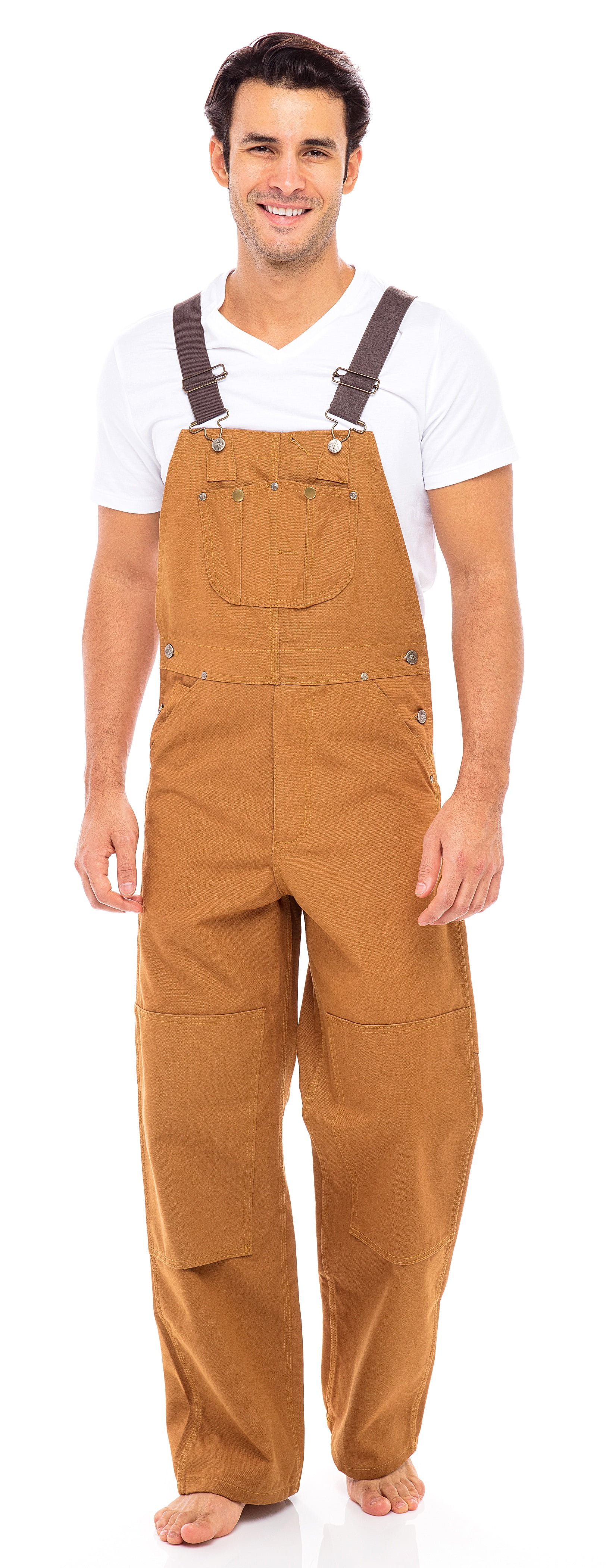 Men's Duck Bib & Brace Overalls - Heavy Duty Workwear Dungarees for ...