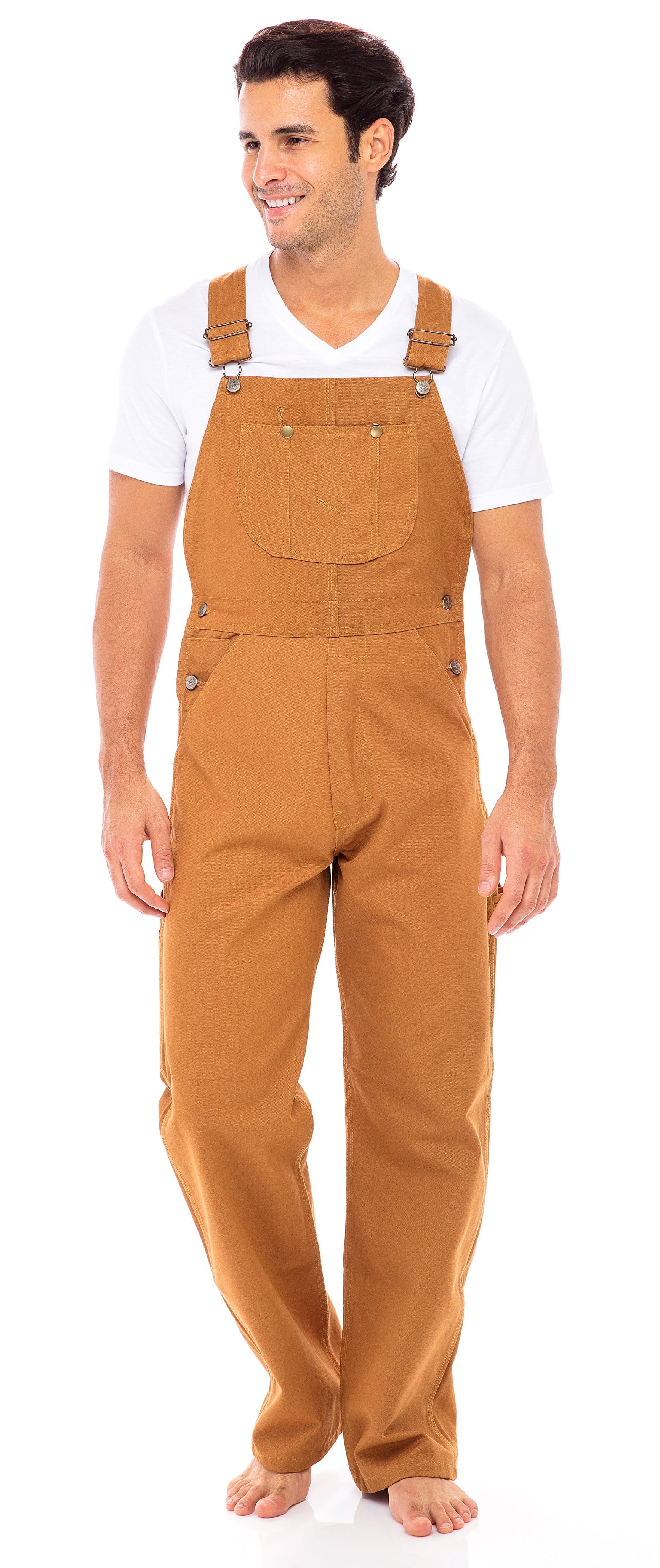 Men's Duck Bib & Brace Overalls - Heavy Duty Workwear Dungarees for ...