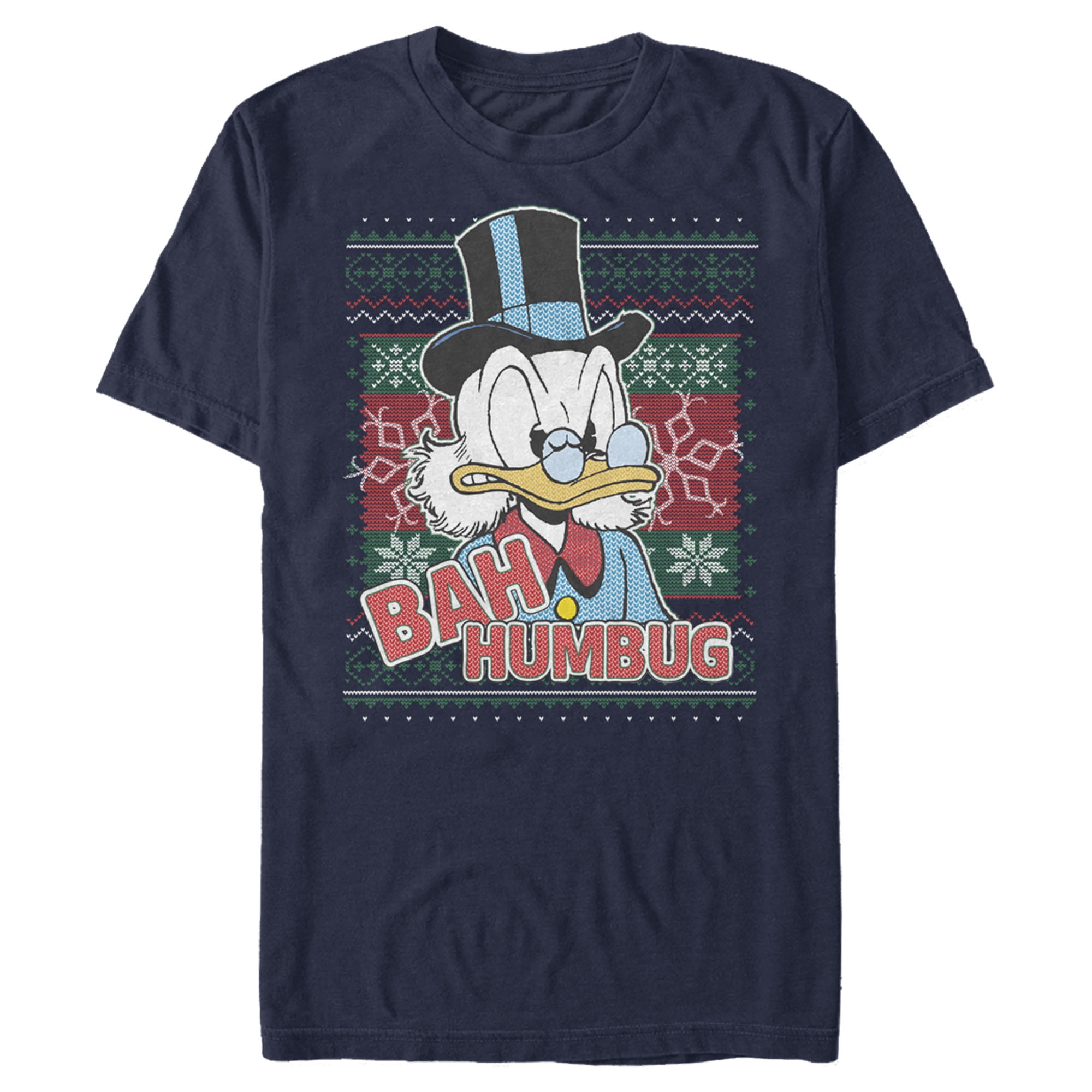 Men's DuckTales Scrooge McDuck Bah Humbug Ugly Christmas Graphic Tee ...