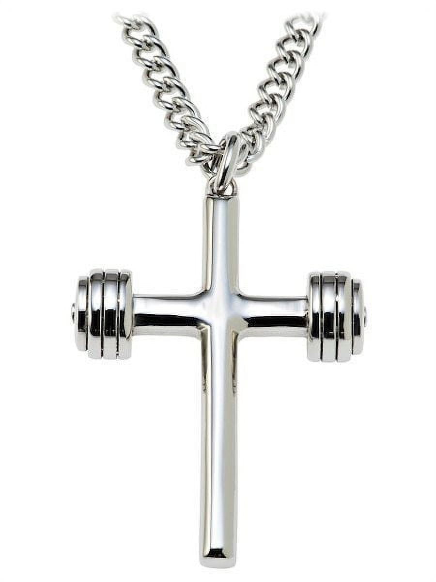 Men's Dumbbell Cross Necklace- John 19:30 by Shields of Strength ...