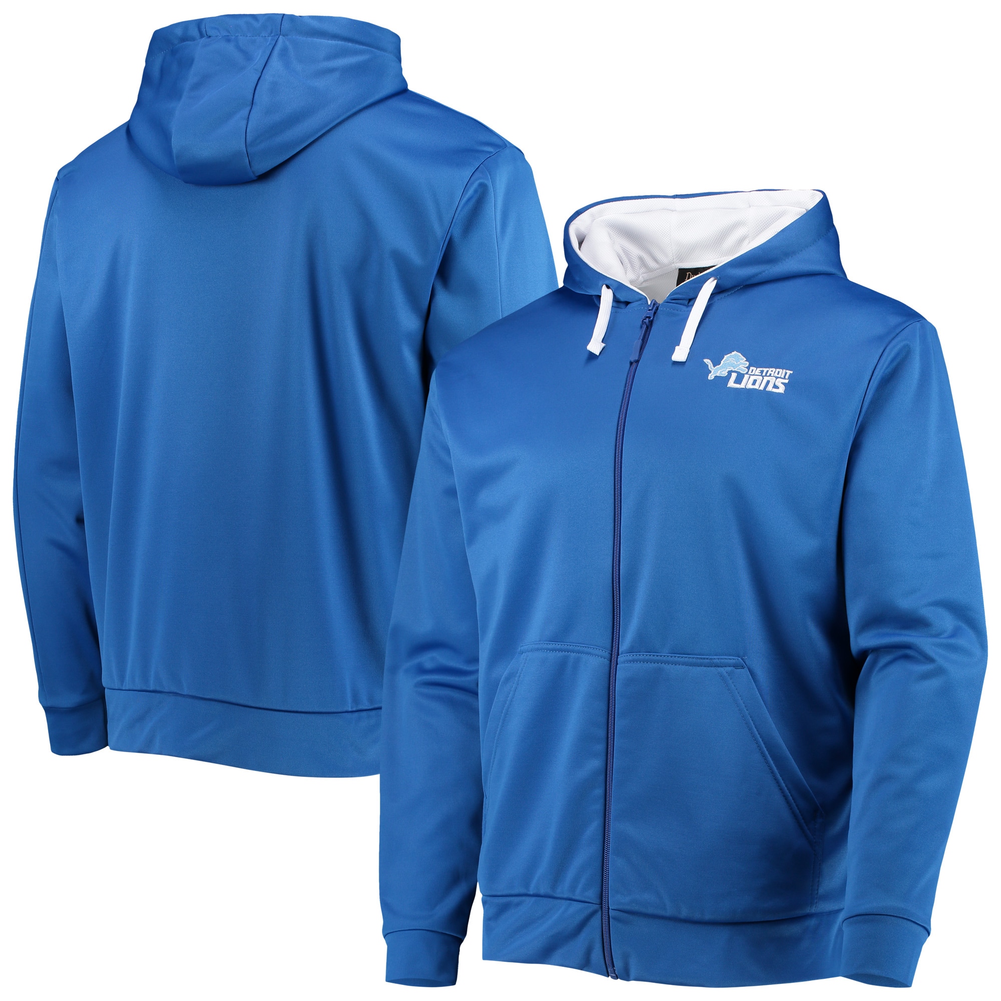 Men's Dunbrooke Blue/White Detroit Lions Apprentice Full-Zip Hoodie ...