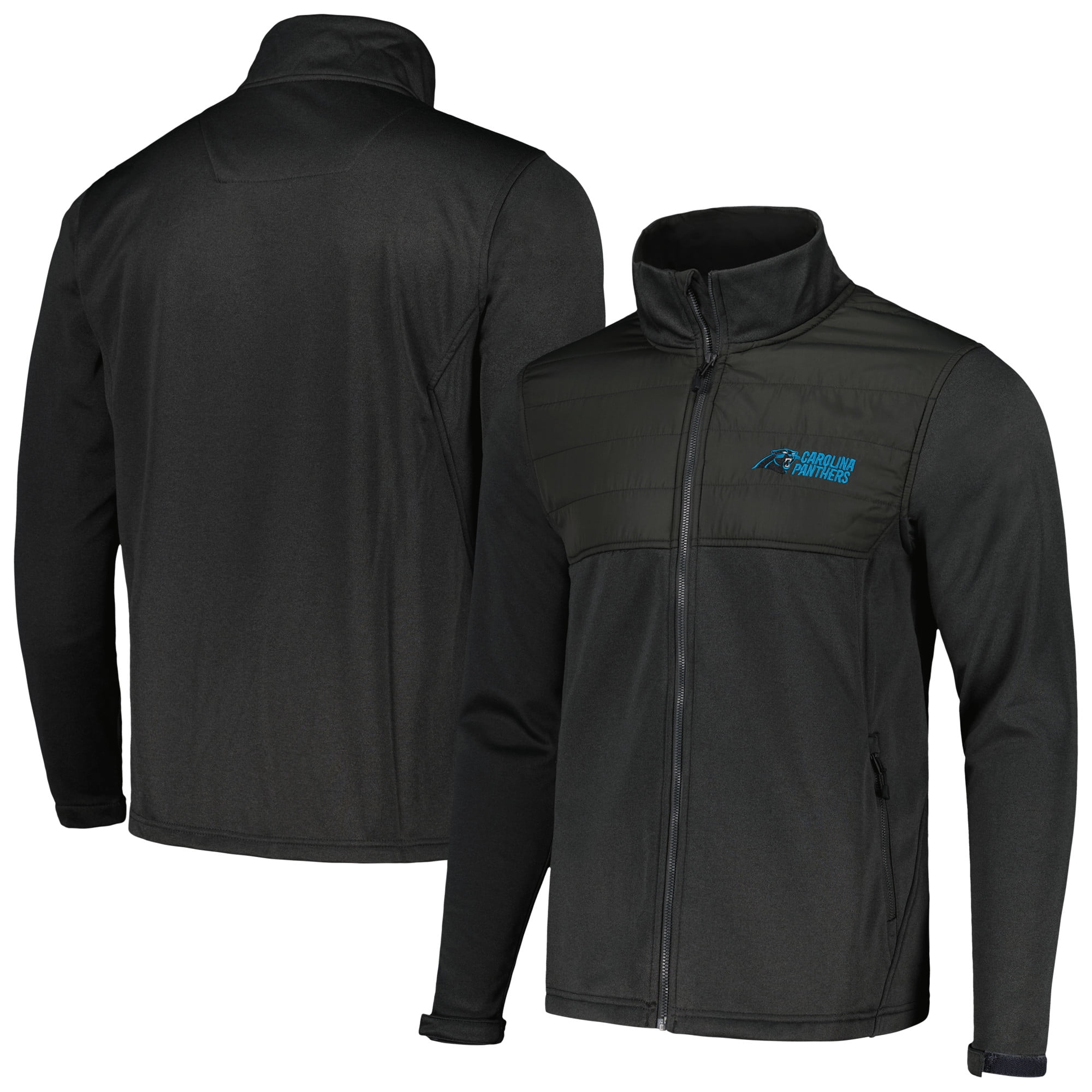 Men's Dunbrooke Heather Black Carolina Panthers Explorer Tech Full-Zip ...