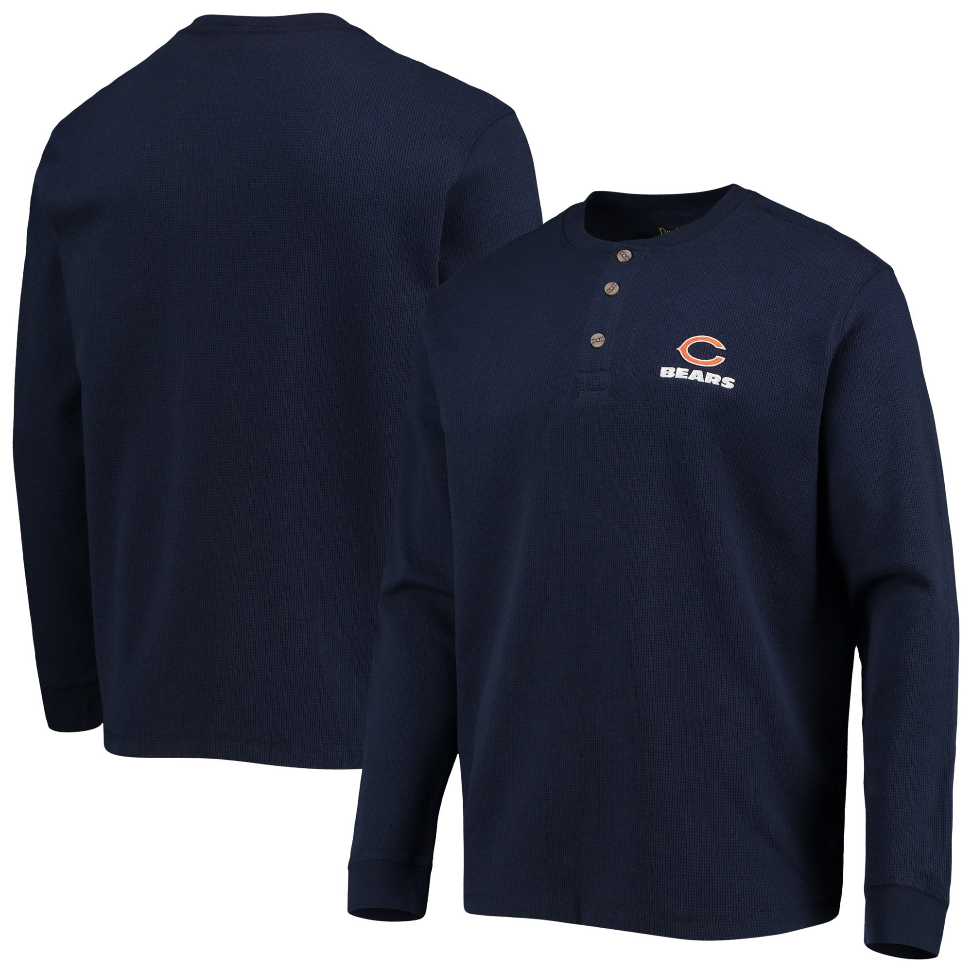 Men's Dunbrooke Navy Chicago Bears Logo Maverick Thermal Henley Long ...